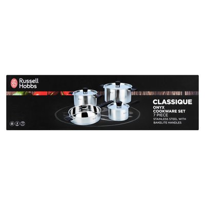 Russell Hobbs Classique Onyx Stainless Steel & Black Cookware Set | PnP