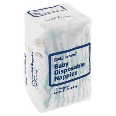 PnP No Name Baby Nappies Large 10-15kg 10s | PnP