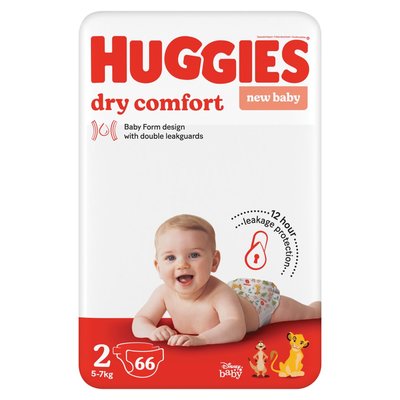 Huggies Dry Comfort Nappies Size 2 New Baby 66 Nappies,Value Pack ...