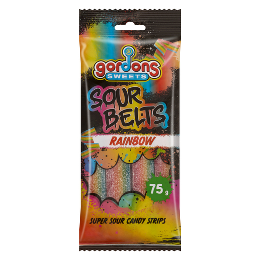 Gordons Sweets Rainbow Sour Belts 75g | PnP