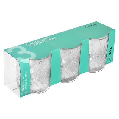 Valvetro Tumbler Diamond 340ml 3 Pack | PnP