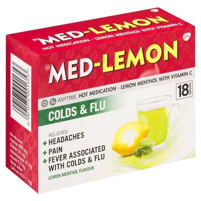 Med-lemon Menthol Hot Medication for Colds & Flu 18s | PnP