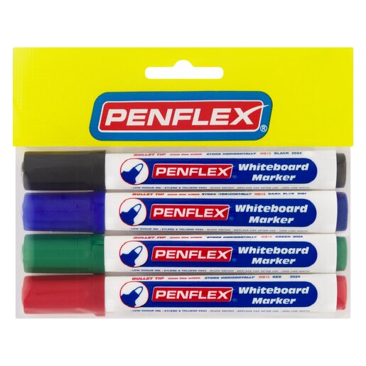 Penflex Whiteboard Marker Assorted 4 Pack | PnP