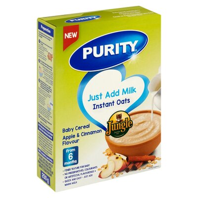Purity Baby Instant Oats Cereal Apple & Cinnamon From 6+ Months 250g | PnP