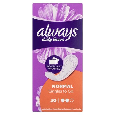Always Comfort Protect Individually Wrapped Daily Pantyliners 20 Pack ...