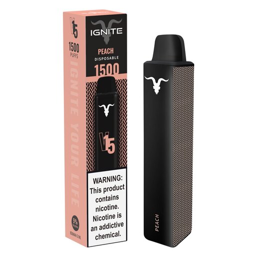 Ignite V15 Peach 5% Nicotine Salt Disposable Vape | PnP