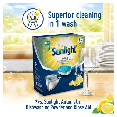Sunlight 5-In-1 Automatic Dishwashing Tablets 90 Pack | PnP