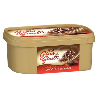 Gino Ginelli Choc Nut Brownie Flavoured Ice Cream with Chocolate Sauce ...