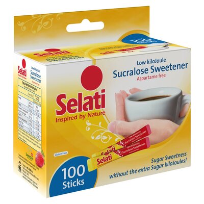 Selati Low Kilojoule Sweetner Sticks 100 Pack | PnP