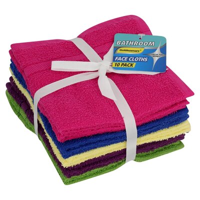 Goldenmarc Facecloths Bright Colours 10 Pack | PnP