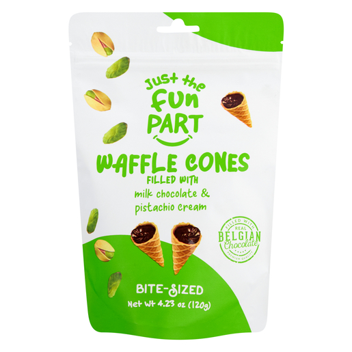 Just The Fun Part Waffle Cones Filled With Milk Chocolate & Pistachio ...