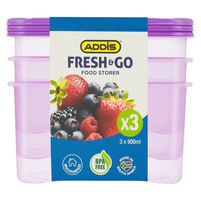 Addis Fresh & Go Food Storer Containers 3 x 900ml | PnP