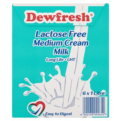 Dewfresh Lactose Free Medium Cream Milk 6 x 1L | PnP
