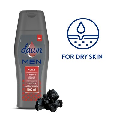 Dawn Men Active Fast Absorbing Body Lotion for Dry Skin 400ml | PnP