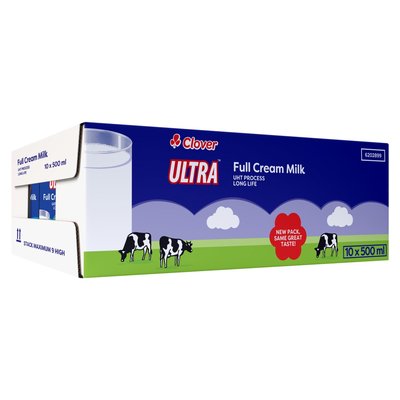 Clover Ultra Uht Full Cream Milk 10 x 500ml | PnP