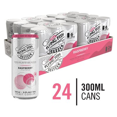 Flying Fish Seltzer Raspberry Can 24 x 300ml | PnP