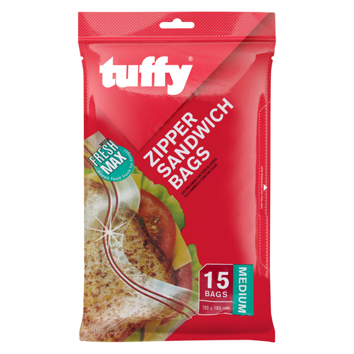 Tuffy Medium Zipper Sandwich Bags 15 Pack | PnP