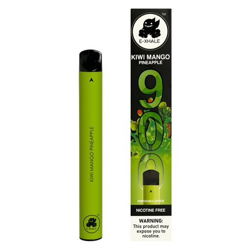 E-Xhale Kiwi Mango Pineapple 0% Nicotine Salt 900 Puff Disposable Vape ...