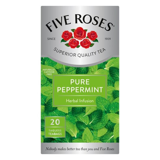 Five Roses Pure Peppermint Tagless Teabags 20 Pack | PnP