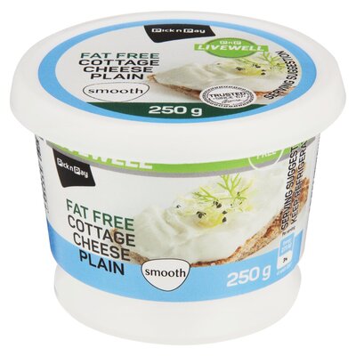 PnP Live Well Smooth Plain Fat Free Cottage Cheese 250g | Smart Price ...