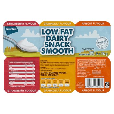 PnP Strawberry, Apricot & Grandilla Dairy Snack 6s | PnP