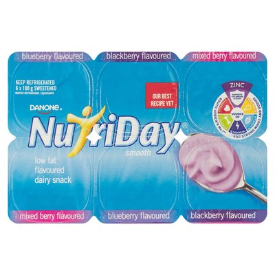Danone Nutriday Low Fat Smooth Berry Medley Dairy Snack 6 x 100g | PnP