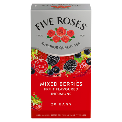 Five Roses Mixed Berries Fruit Flavoured Infusion Teabags 20 Pack | PnP
