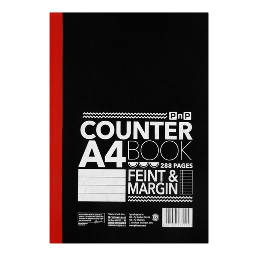 PnP A4 Feint Margin Counter Book 288 Pages | PnP