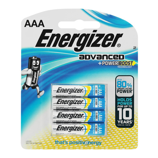 Energizer Batteries Advanced AAA 4 Pack x 12 | PnP