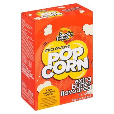 PnP Snacky Fingers Extra Butter Microwave Popcorn 3 x 100g | PnP