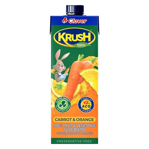 Clover Krush Fruit Juice 100% Carrot & Orange 1l | PnP