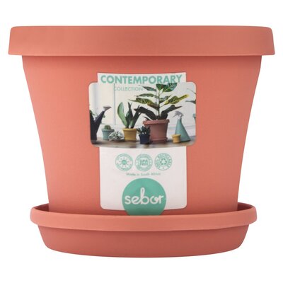 Sebor Peach Super Pot & Saucer Set 15cm | PnP