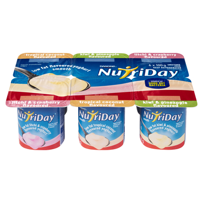 Danone Nutriday Low Fat Smooth Tropical Fruit Dairy Snack 6 x 100g | PnP