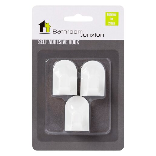 Bathroom Junxion Dome Small Self Adhesive Hook 3 Pack | PnP
