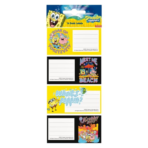 Creative Spongebob Book Labels 16 Pack | PnP