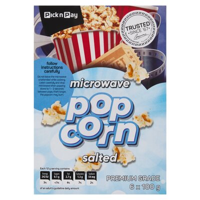 PnP Micro Popcorn Salted 100g 6s | PnP