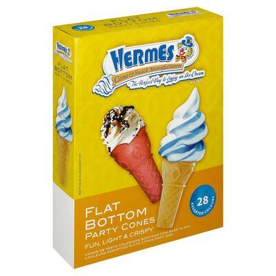 Hermes Flat Bottom Party Cone Cases 28 Pack | PnP