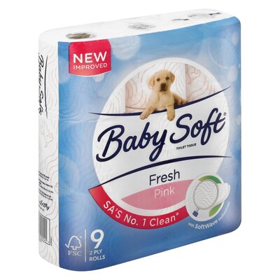 Baby Soft Pink Toilet Paper 2 Ply 9 Pack | PnP