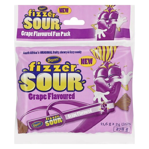 Beacon Fizzers Sour Grape 24 Pack | PnP