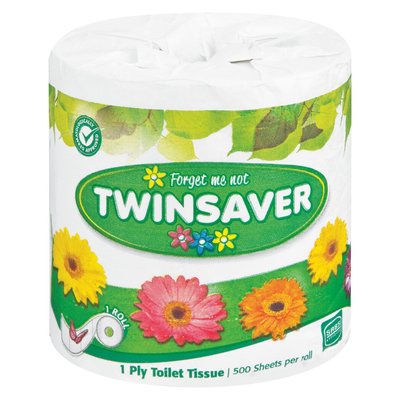 Twinsaver 1 Ply White Toilet Paper x 48 | PnP