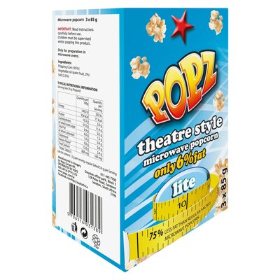 Popz Microwave Popcorn Lite 85g 3 Pack | PnP