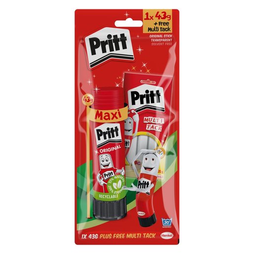 Pritt Glue Stick Plus Free Multi Tack 43g | PnP