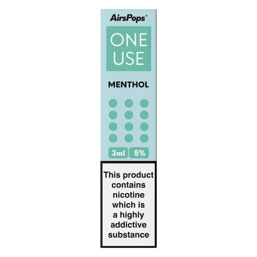 AirsPops One Use Menthol 5% Nicotine Salt Disposable Vape 3ml | PnP