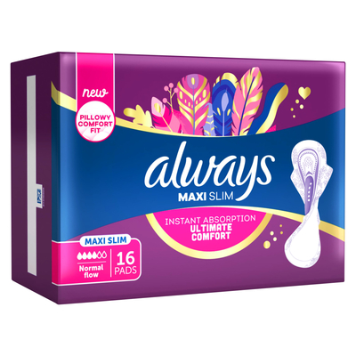 Always Maxi Slim Normal Sanitary Pads 16 Pack | PnP