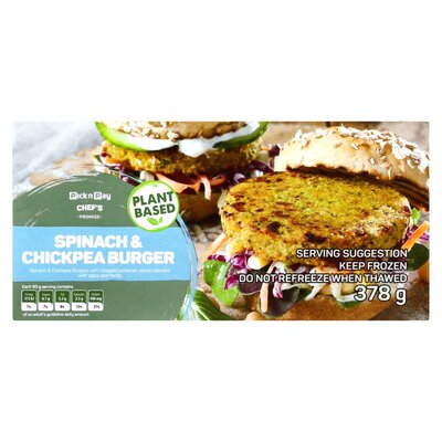 PnP Frozen Spinach & Chickpea Burgers 378g | PnP