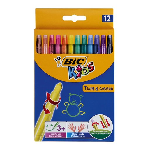 BIC Turn & Colour Wax Crayons 12 Pack | PnP