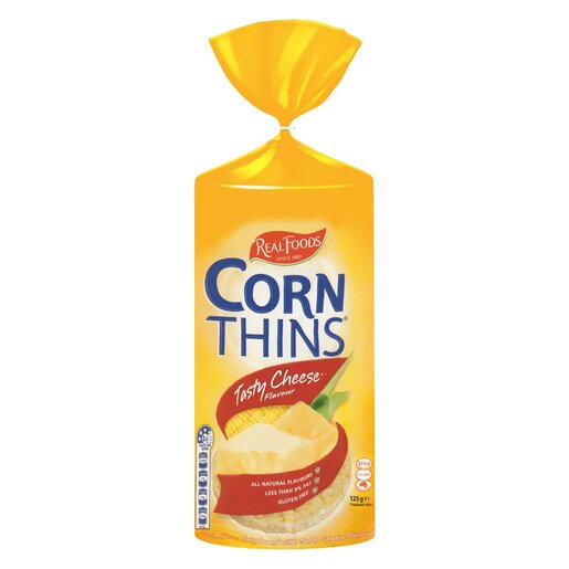 Real Foods Corn Thins Tasty Cheese 125g | PnP