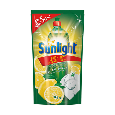 Sunlight Regular Degreasing Dishwashing Liquid Detergent Refill 750ml x ...