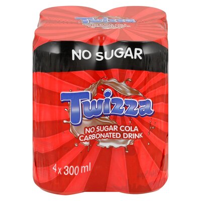 Twizza No Suagr Cola Flavoured Carbonated Drink 300ml x 4 | PnP