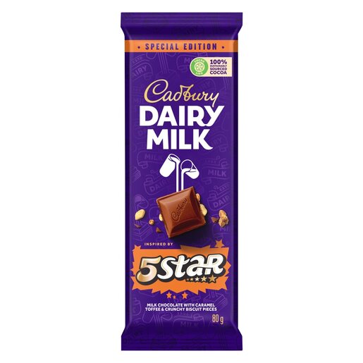 Cadbury Dairy Milk 5 Star Chocolate Slab 80g | PnP